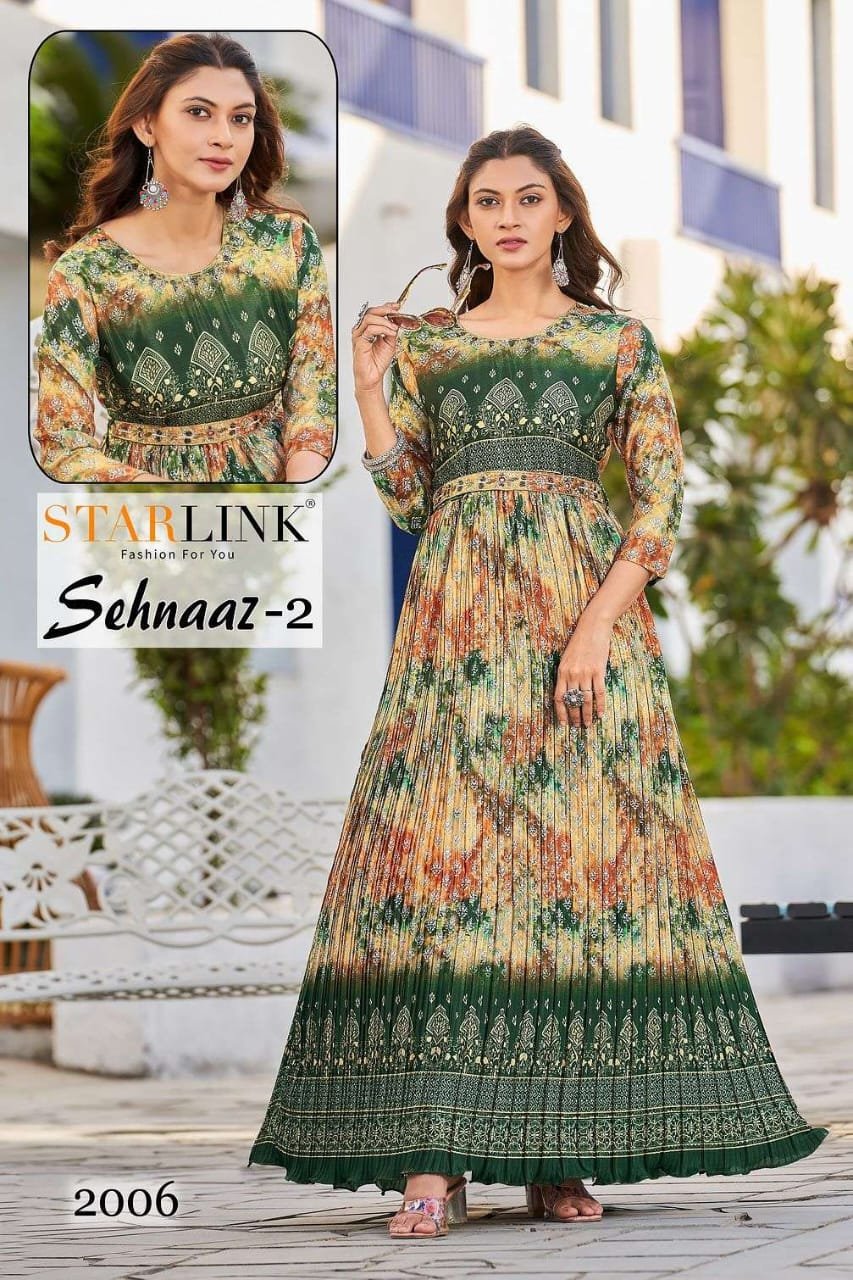 Green & Peach Multicolour Frock Style Kurthi – Swastik Boutiques – Sri ...